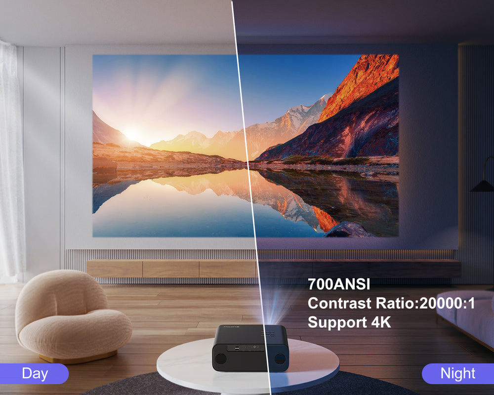 【Auto Focus & Keystone】Projector, WiMiUS Outdoor Projector P62 WiFi 6 ...